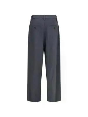 Brunello Cucinelli Tropical Luxury Wool Tailored Trousers With Monili - Grey