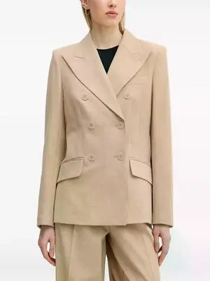MARC AUREL Double-breasted Peak-lapel Blazer - Neutrals