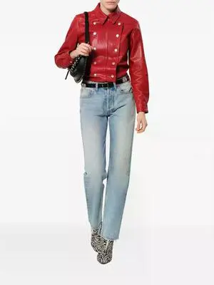 Isabel Marant Étoile Valdy Snap-button Leather Shirt - Red