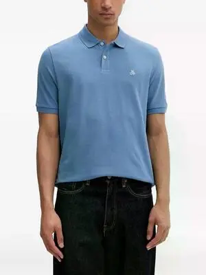 Marc O'polo Logo-embroidered Piqué Polo Shirt - Blue