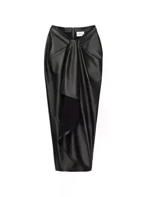 Givenchy Long Wrapped Skirt In Leather