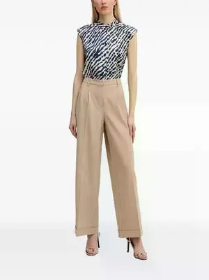 MARC AUREL Abstract-print Sleeveless Shirt - Neutrals