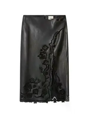 Isabel Marant Étoile Fulsa Cut-out Leather Midi Skirt
