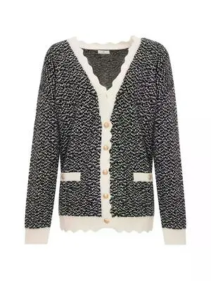 FRACOMINA Scallop-edge Knit Cardigan - Black