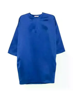 Celine 2010s Three-quarter Sleeve Shift Midi Dress - Blue