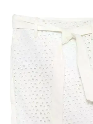 Gianfranco Ferre 1990s Eyelet-embroidered Belted Mini Skirt