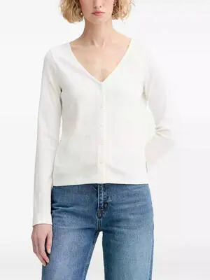 Marc O'polo Ribbed-knit V-neck Cardigan - White