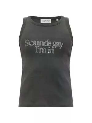CARNE BOLLENTE Sequin-embellished Ribbed Tank