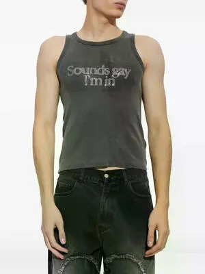 CARNE BOLLENTE Sequin-embellished Ribbed Tank