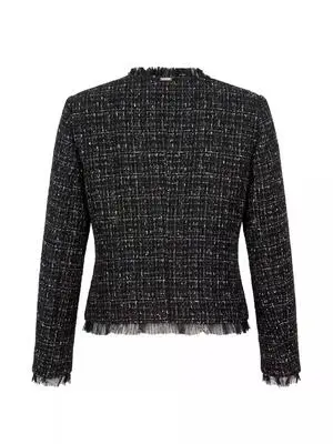 TWINSET Bouclé-knit Tulle-trim Jacket