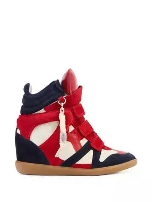 Isabel Marant Étoile Bekett Ring Suede Wedge Sneakers - Red