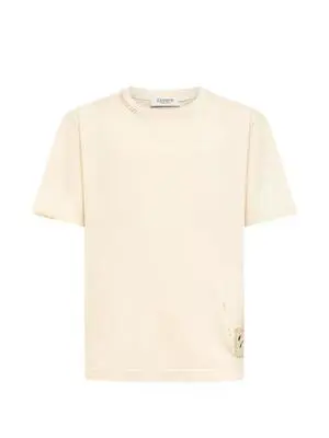 LANEUS Distressed Boxy-fit T-shirt - Neutrals