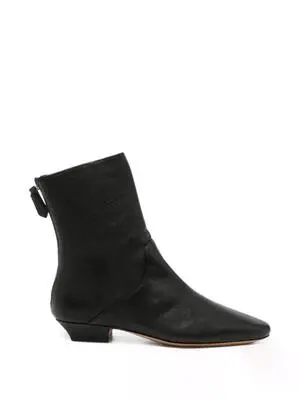 JUDE Celina Rear-zip Leather Ankle Boots