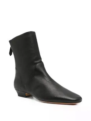JUDE Celina Rear-zip Leather Ankle Boots