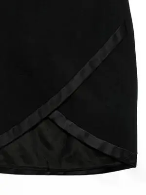Saint Laurent 1980s Wrap-style Satin-trim Midi Skirt