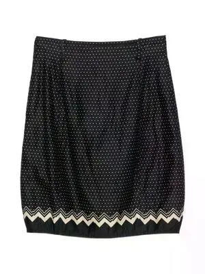Versace 1990s Polka-dot Zigzag-print Mini Skirt