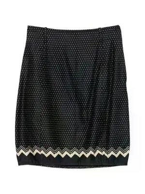 Versace 1990s Polka-dot Zigzag-print Mini Skirt