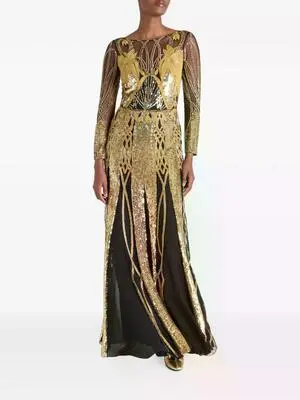 TEMPERLEY LONDON Perseus Tattoo Sequin-embellished Dress
