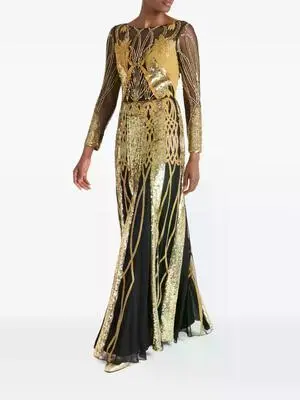 TEMPERLEY LONDON Perseus Tattoo Sequin-embellished Dress