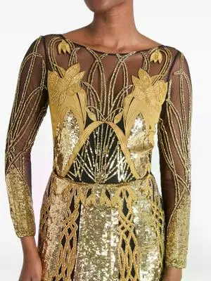 TEMPERLEY LONDON Perseus Tattoo Sequin-embellished Dress