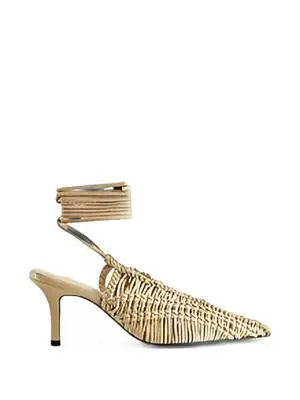 Patrizia Pepe Tie-fastening Leather Pumps - Neutrals