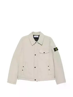 Stone Island Logo-patch Button-up Jacket - Neutrals