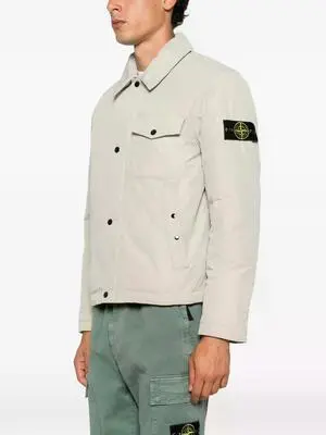 Stone Island Logo-patch Button-up Jacket - Neutrals