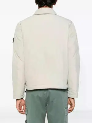 Stone Island Logo-patch Button-up Jacket - Neutrals