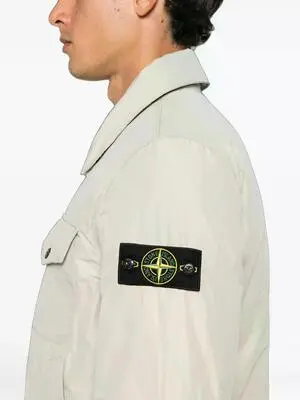 Stone Island Logo-patch Button-up Jacket - Neutrals