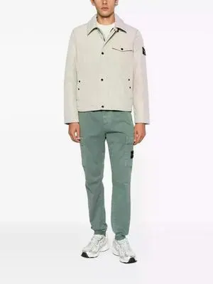 Stone Island Logo-patch Button-up Jacket - Neutrals