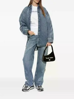 Off-White Paisley-print Denim Shirt - Blue