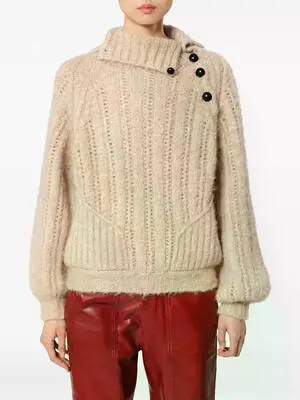 Isabel Marant Étoile Lily Alpaca Button-detail Boileed Wool Sweater