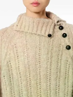 Isabel Marant Étoile Lily Alpaca Button-detail Boileed Wool Sweater