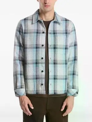 SAMSOE SAMSOE Check-pattern Button-down Shirt Jacket - Blue