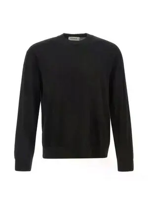 LANEUS Ribbed-trim Merino Wool Sweater - Black