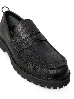 Hugo Lug-sole Loafers In Grained Leather