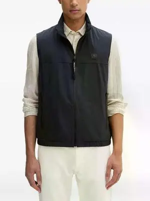 Marc O'polo Logo-patch Zip-up Gilet - Blue