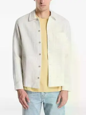 SAMSOE SAMSOE Sadamon Gc Textured Chest-pocket Overshirt - Neutrals