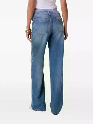 GAELLE PARIS Distressed Drawstring-waist Jeans