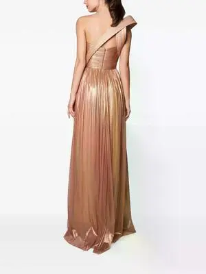 IMROSKA Thalia One-shoulder Pleated Maxi Dress