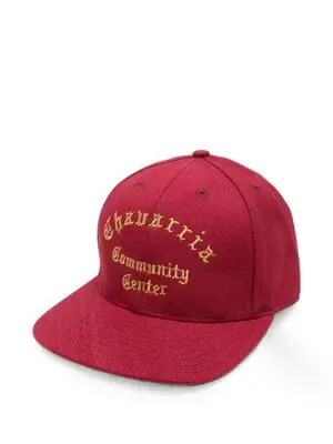 WILLY CHAVARRIA Embroidered Flat-peak Cap - Red