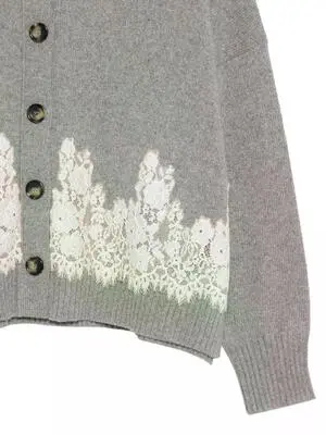 Alberta Ferretti Lace-trim Cardigan