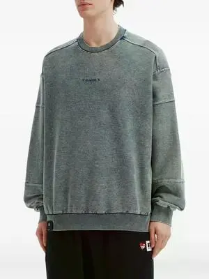 Izzue Acid-wash Panelled Sweater - Blue