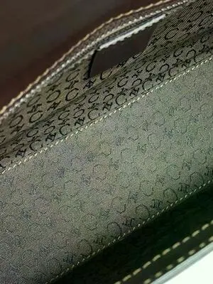 Celine 2000 C Macadam Embossed Leather Handbag