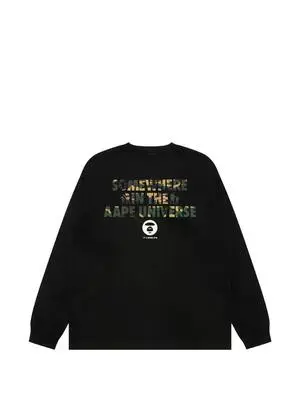 AAPE BY *A BATHING APE Camouflage-print Logo-print T-shirt - Black