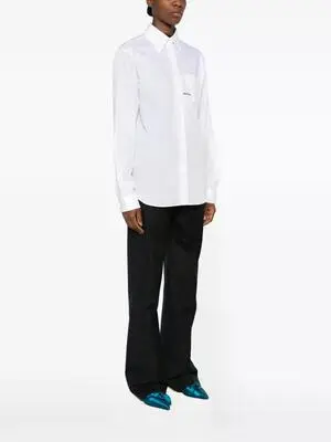 N°21 Floral-embroidered Logo-print Shirt
