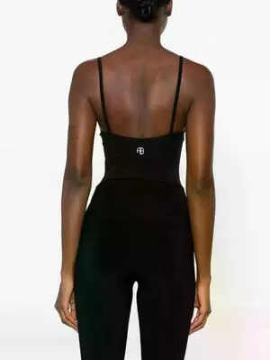 ANINE BING Barbara Logo-print Scoop-neck Bodysuit