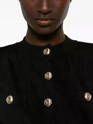 Balmain Embossed-button Cardigan - Black
