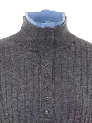 ELE Ribbed-knit Button-up Sweater