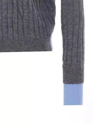 ELE Ribbed-knit Button-up Sweater
